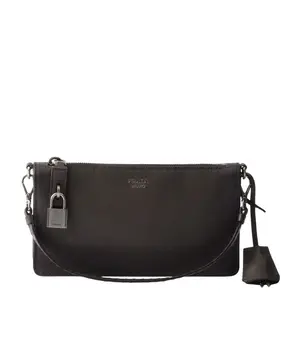 Prada Antiqued Leather Pouch - Graphite