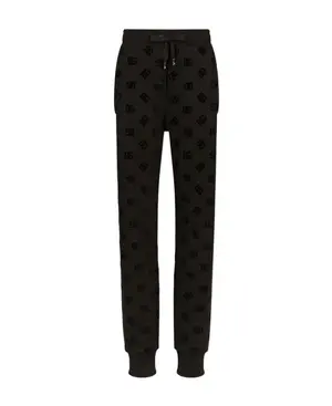 Dolce & Gabbana Dolce Gabbana Monogram Jacquard Sweatpants - Black