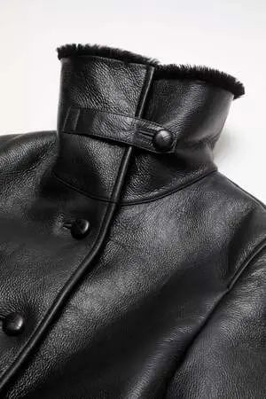 Acne Studios Leather Shearling Duffle Coat
