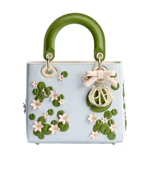 Dior Small Lady Bag With Strap - White