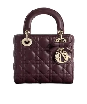 Dior Mini Lady Bag With Chain - Deep Fuchsia