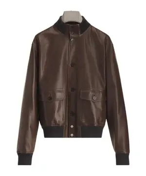 Dior Long-sleeve Leather Jacket - Brown