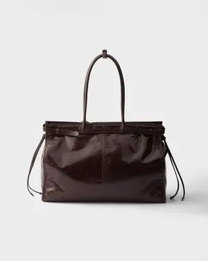 Prada Bonnie Extra-large Leather Bag - Dark Brown