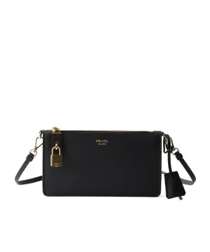 Prada Saffiano Leather Smartphone Pouch - Black