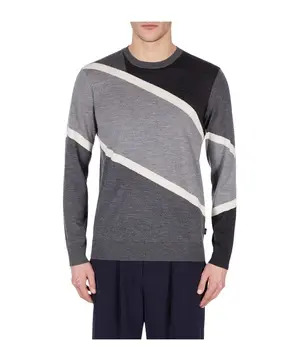 Emporio Armani Crewneck Longsleeve Knit Top - Grey