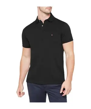 Tommy Hilfiger Minimalist Shortsleeve Polo Shirt - Black