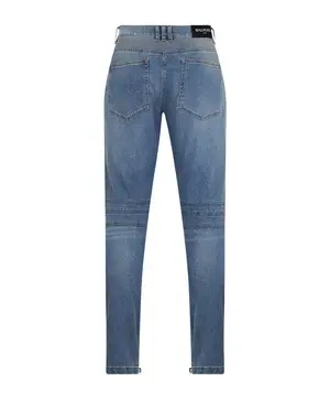 Balmain Washed Bikerstyle Denim Pants