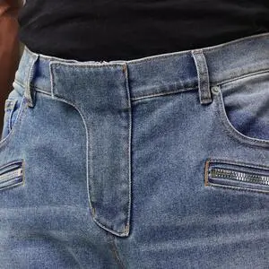 Balmain Washed Bikerstyle Denim Pants