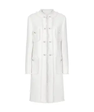 Dolce & Gabbana Single-breasted Tweed Coat - Cream