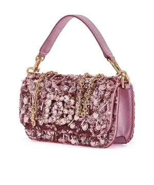 Dolce & Gabbana Dolce Gabbana All-over Embellished Foldover Top Crossbody Bag