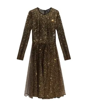 Dolce & Gabbana Dolce Gabbana Sequinned Flared Midi Dress - Black