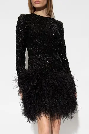 Dolce & Gabbana Feather-trim Sequinned Minidress