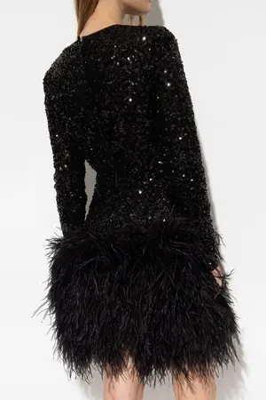 Dolce & Gabbana Feather-trim Sequinned Minidress