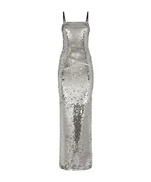 Dolce & Gabbana Sequin-embellished Maxi Dress - Gray