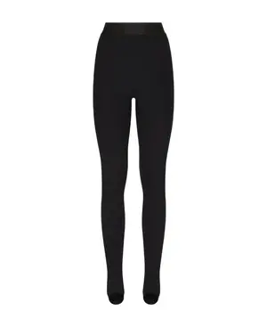 Dolce & Gabbana Technical Jersey Leggings With Branded Elastic - Black