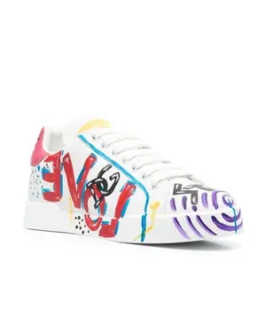 Dolce & Gabbana Portofino Painted Lace-up Sneakers