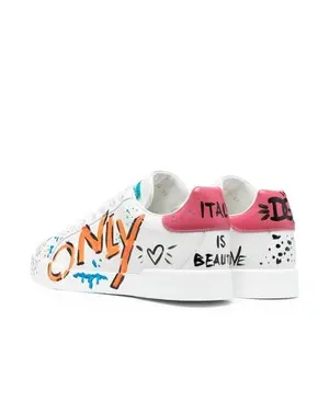 Dolce & Gabbana Portofino Painted Lace-up Sneakers