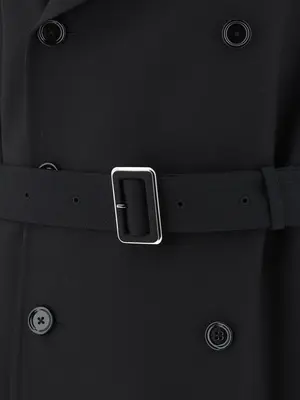 Dolce & Gabbana Dolce Gabbana Double Breasted Trench Coat - Black
