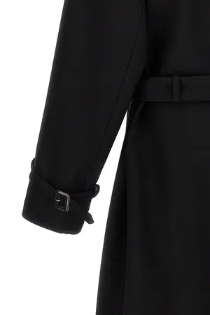 Dolce & Gabbana Dolce Gabbana Double Breasted Trench Coat - Black