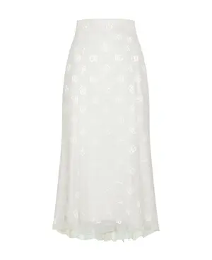 Dolce & Gabbana Dolce Gabbana All-over Dg Logo High Waist Godet Skirt - White