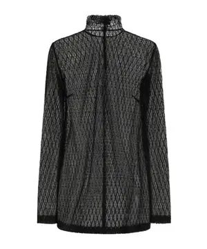 Dolce & Gabbana Dolce Gabbana High-neck Long Sleeved Blouse - Black