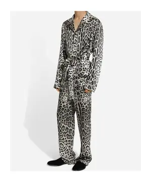 Dolce & Gabbana Dolce Gabbana Leopard Printed Satin Robe