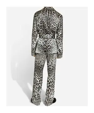 Dolce & Gabbana Dolce Gabbana Leopard Printed Satin Robe