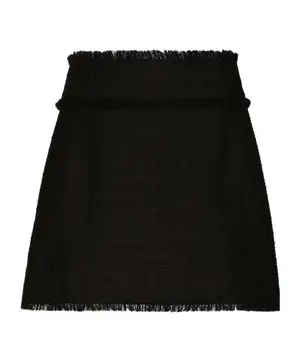 Dolce & Gabbana High-waist Tweed Miniskirt - Black