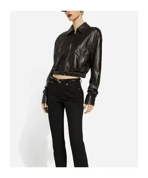 Dolce & Gabbana Logo-appliqu Leather Jacket