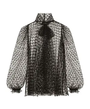 Dolce & Gabbana Dolce Gabbana Mesh Pussy-bow Blouse