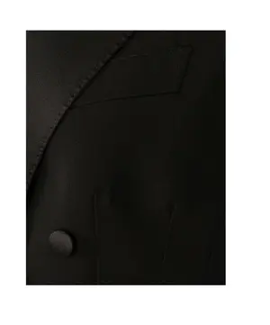 Dolce & Gabbana Dolce Gabbana Double-breasted Cropped Gabardine Tuxedo Jacket