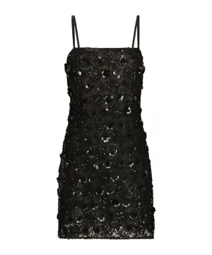 Dolce & Gabbana Sequined Short Dress - Black