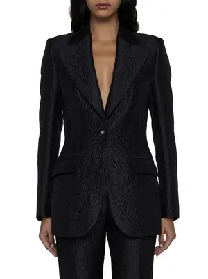 Dolce & Gabbana Dolce Gabbana Floral Jacquard Single-breasted Blazer