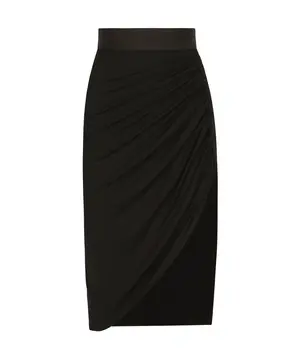 Dolce & Gabbana Dolce Gabbana Drape Detailed Asymmetrical Jersey Skirt