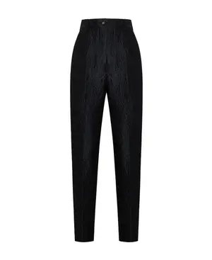 Dolce & Gabbana Dolce Gabbana Floral Jacquard Tailored Pants - Black