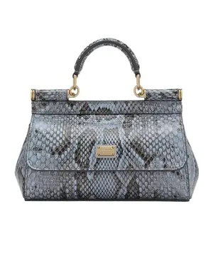 Dolce & Gabbana Dolce Gabbana Small Logo Plaque Embossed Sicily Handbag - Light Blue