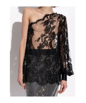 Dolce & Gabbana Dolce Gabbana Chantilly Lace One-shoulder Blouse