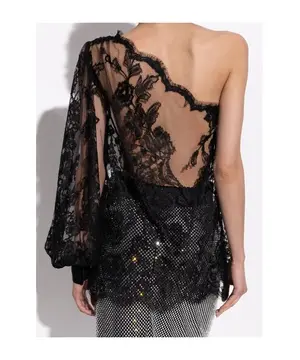 Dolce & Gabbana Dolce Gabbana Chantilly Lace One-shoulder Blouse