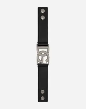 Dolce & Gabbana Logo-plaque Leather Bracelet