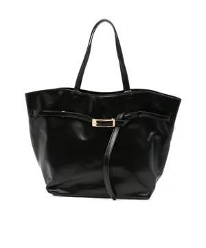 ANINE BING Small Elly Buckled Leather Tote Bag - Black