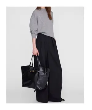 ANINE BING Small Elly Buckled Leather Tote Bag