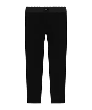 Dolce & Gabbana Appliqué-logo Straight-leg Leggings - Black