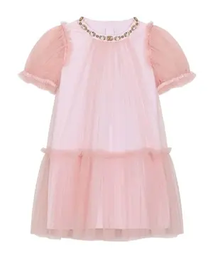 Dolce & Gabbana Tulle Rhinestone-embellished Dress - Pink