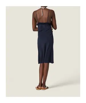 Miu Miu Embroidered Marocain Crepe Dress