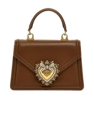 Dolce & Gabbana Dolce  Gabbana Devotion Embellished Small Tote Bag Brown