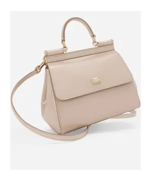 Dolce & Gabbana Dolce Gabbana Polished Small Sicily Bag - Nude