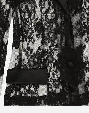 Dolce & Gabbana Dolce Gabbana Satin Detailed Floral Lace Jacket
