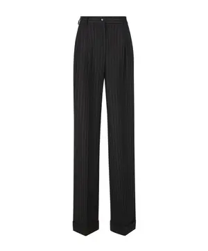 Dolce & Gabbana Stripe Pattern Casual Pants - Black
