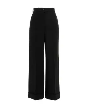 Dolce & Gabbana High-waisted Cropped Trousers - Black