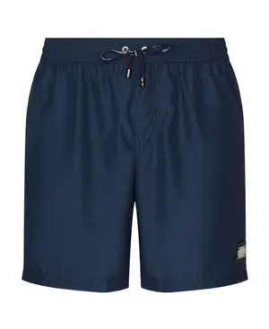 Dolce & Gabbana Logo-plaque Swim Shorts - Blue